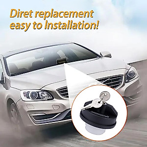 QODOLSI 1 PC Fuel Tank Cover Locked, Fuel Tank Locks Replace #77300-47020 10504, Gas Cap Fuel Tank Cap, Suitable for Toyota Lock Touver Chevrolet (Black)