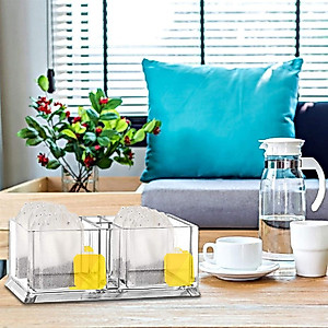 Yakri Clear Acrylic Two Lattices Tea Bags Holder Coffee Sugar Bag Case Guest Room Storage Boxes YTBH-001