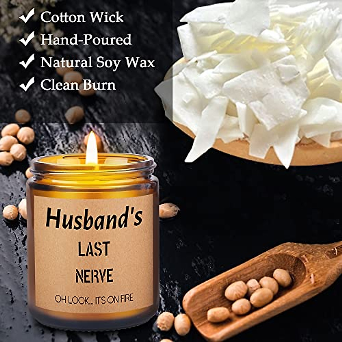 Gifts for Husband from Wife, Funny Birthday Anniversary Presents for Him from her, Gag Romantic Valentines Candles for Men, Personalized I Love You Gifts for Couples Best Boyfriend Man Male