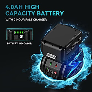 Seesii 3/8" Cordless Impact Wrench, Power Impact Gun w/Max Torque 330Ft-lbs(450N.m), 4.0Ah Rechargable Battery & 4 Sockets, Compact Power Impact Wrench for Lightduty Work Car Home,WH450