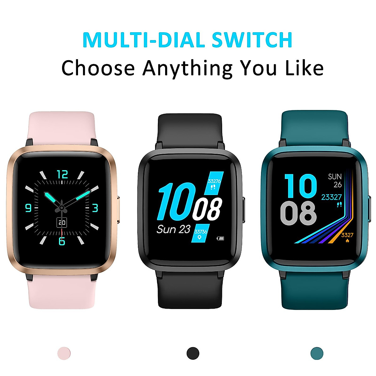 Fitness Tracker with Heart Rate Monitor,Step Counter, Sleep Monitor,Calorie Tracking,Waterproof Activity Tracker with Blood Pressure & SpO2 Smart Watch for Android iPhones Women Men Kids, Black