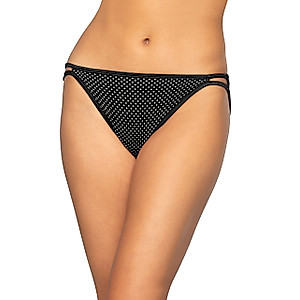 Vanity Fair Women's Illumination String Bikini Panties, Silky Stretch & Satin Trim, Premiere Dot Print, 7