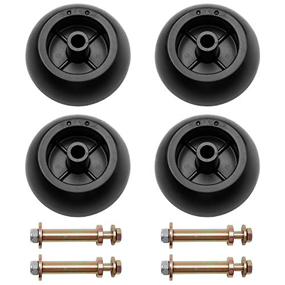 Mower Anti Scalp Deck Wheel Kit Set of 4 Replacement for Bad Boy 022-5234-98 Exmark 103-4051 103-7263 & Many Bore 5/8" Wheel Size