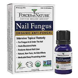 Forces of Nature Toenail Fungus Treatment, 0.37 Fl Oz, Organic Homeopathic Medicine & Essential Oils for Nail Fungus In & Under Nails, Natural Nail Repair for Cracked, Brittle, Discolored Nails