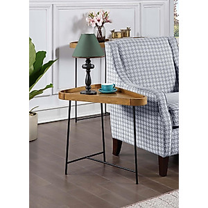 Convenience Concepts Lunar Triangle End Table, Driftwood/Black