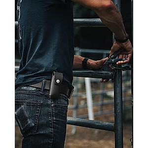 American Bench Craft Riveted Leather Multi Tool Case fits Leatherman MUT - Leather Sheath (Black)