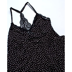 Marilyn Monroe Women's Pajama Set - 2 Piece Micro Sleep Shorts and Lace Trim Cami Tank Top - Womens Loungewear Set (S-XL), Size Medium, Black Pink Dot