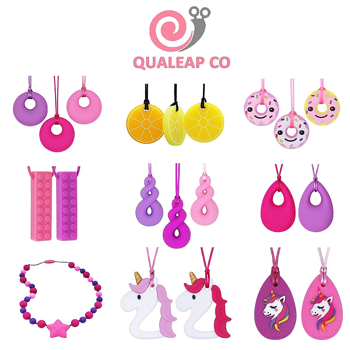 Lemon Sensory Chew Necklace - Chewing Necklace Teething Necklace Teether Necklace Chew Toys for Kids, Boys or Girls - Teething Toys Designed for Chewing, Autism, Autism Sensory Teether Toy (3 Pack)