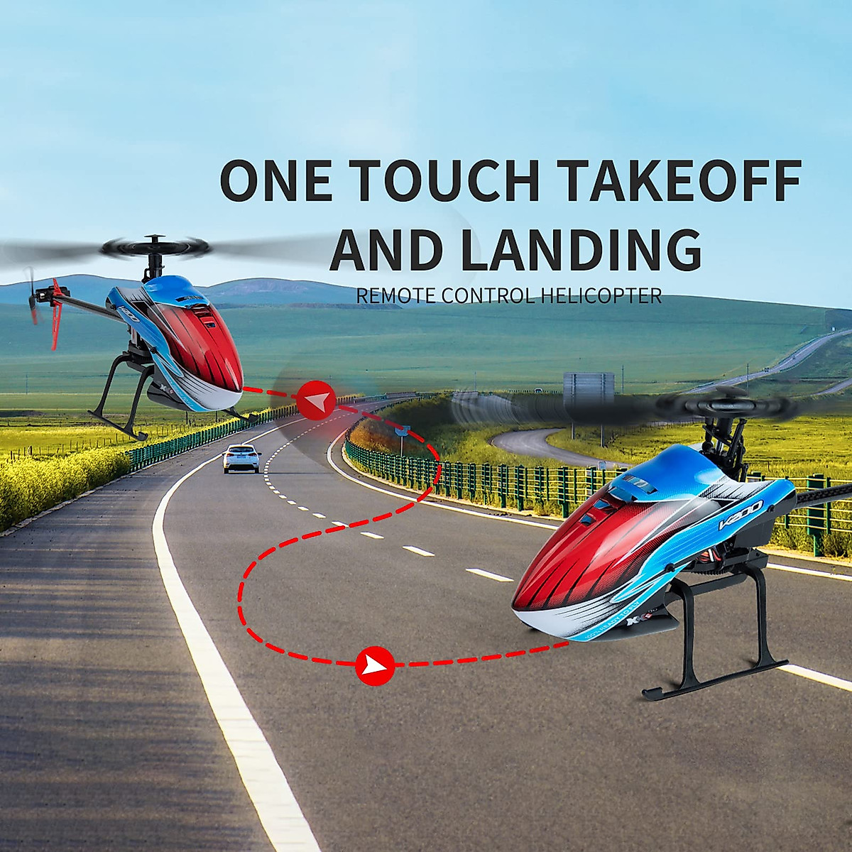 GoolRC RC Helicopter, WLtoys XK K200 Remote Control Helicopter, 2.4GHz 4 Channel RC Aircraft with 6-Axis Gyro, Optical Flow Positioning, Altitude Hold, One Key Take Off/Landing, Easy to Fly for Adults