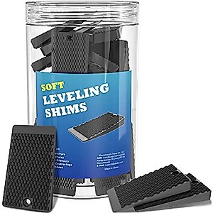 YARKOR Furniture Levelers, 80 Piece Jar, Plastic Shims for Leveling, Black Rubber Wedge for Table Toilet Refrigerator Piano, Small Shims for Home Improvement and Work (80pcs- Black)