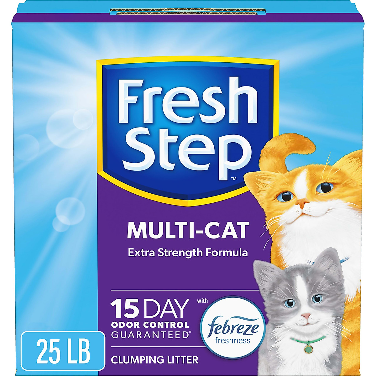 Fresh Step Multi-Cat Litter, Scented with Febreze, 25 Lb