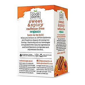 Good Earth Organic Herbal Tea, Sweet & Spicy, Caffeine Free, 18 Count (Pack of 6)