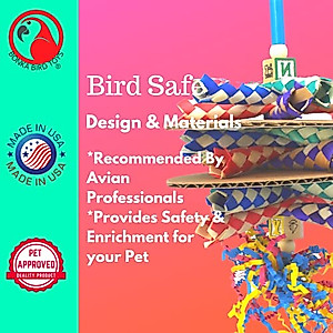 Bonka Bird Toys 2308 Trap Sandwich Small Medium Bird Toy Bamboo Woven Finger Forage Treat Traps Cardboard Wood Chew Cockatiels Parakeets Conures and Other Similar Birds.