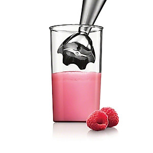 Braun 4-in-1 Immersion Hand Blender, Powerful 400W Stainless Steel Stick Blender, Variable Speed + 1.5-Cup Food Processor, Masher, Whisk, Beaker, Easy to Clean, MultiQuick MQ727