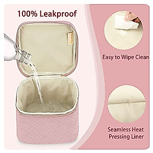 Fasrom Breastmilk Cooler Bag with Ice Pack Fits 4 Baby Bottles up to 5 Ounce, Insulated Baby Bottle Bag for Nursing Moms Daycare or Travel, Easily Attaches to Stroller, Pink (Patent Design)