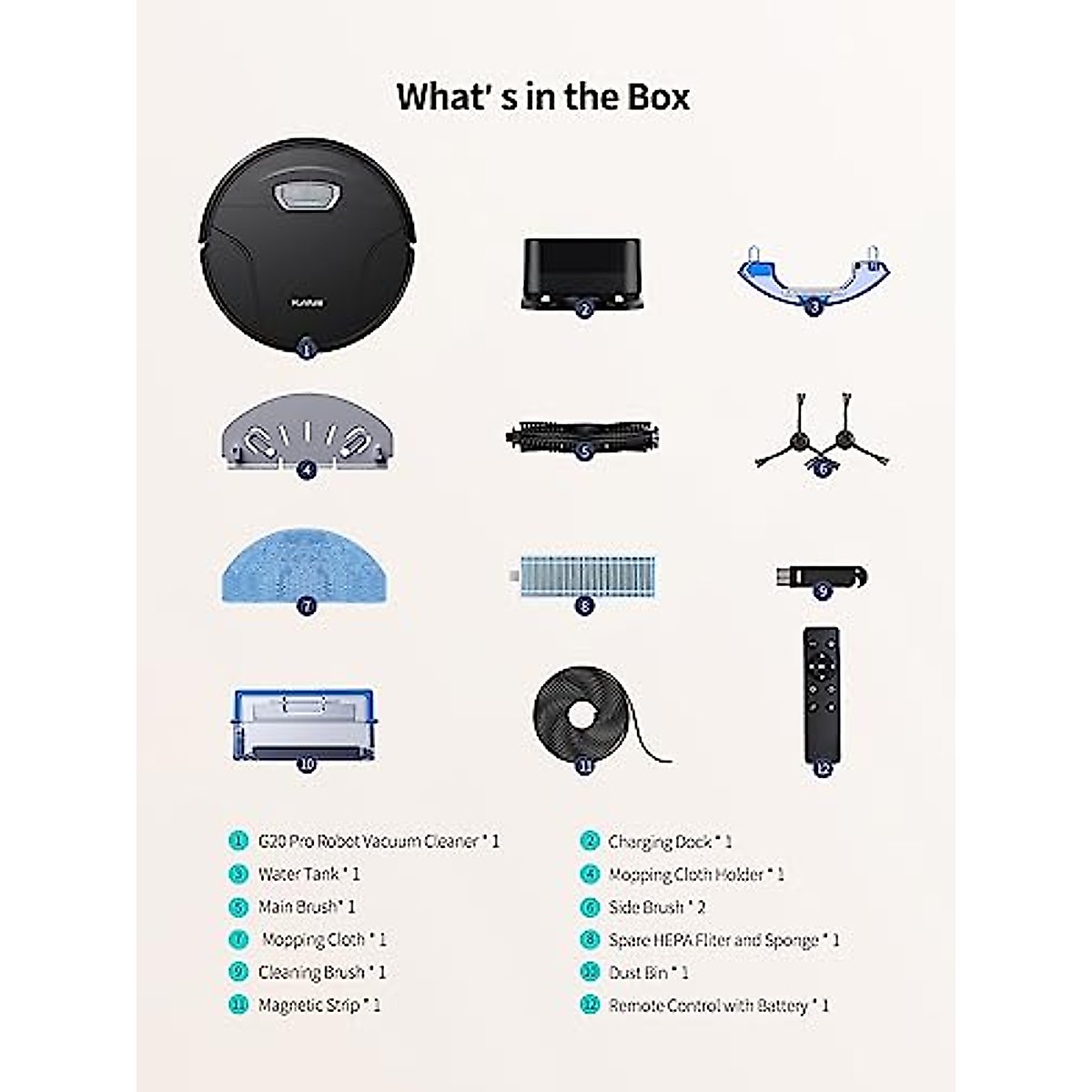 Honiture Robot Vacuum and Mop Combo, G20 Pro Robot Vacuum Cleaner 3 in 1, 4500pa Strong Suction, Self-Charging, App&Remote&Voice Control, Compatible with Alexa, Ideal for Carpet, Hard Floor, Pet Hair