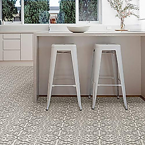 FloorPops FP2942 Medina Peel & Stick Floor Tiles, Grey (Pack of 2)