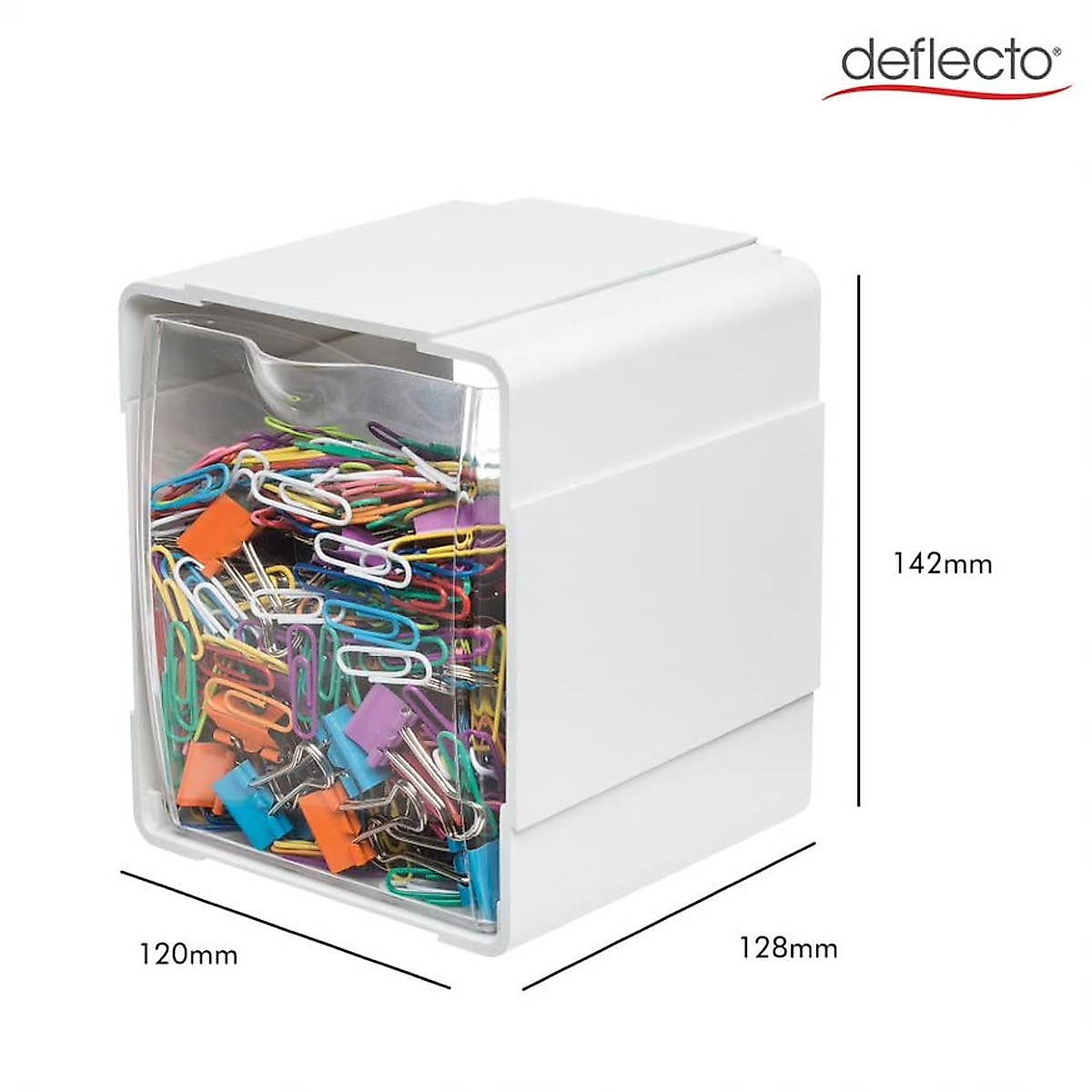 Deflecto Single Tilt Bins, 5.2" x 5.54" x 4.65", White, 4-Pieces (421103CR)