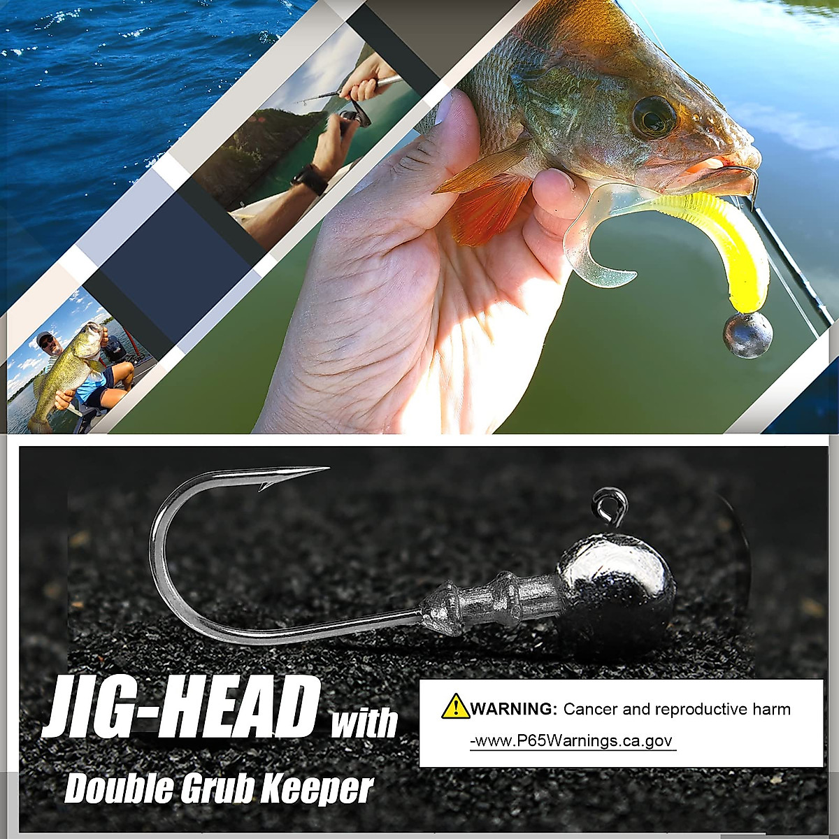 AMYSPORTS Bass Saltwater Jig Head Hooks Freshwater Sharp Jig Hooks Lead Round Ball Fishing Jigs Lead 25pcs 1/4oz