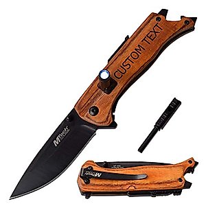 Just Customized Personalized M Tech Knife For Groomsman, wedding,Father's Day Gift, Engraved With Your Personalizations, Design Your Own (MT-1082BR)
