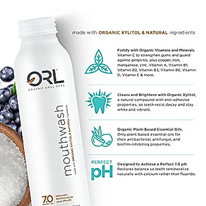 ORL Natural & Organic Mouthwash Uniquely Formulated to Clean Your Mouth Whiten Your Teeth Strengthen Tooth Enamel