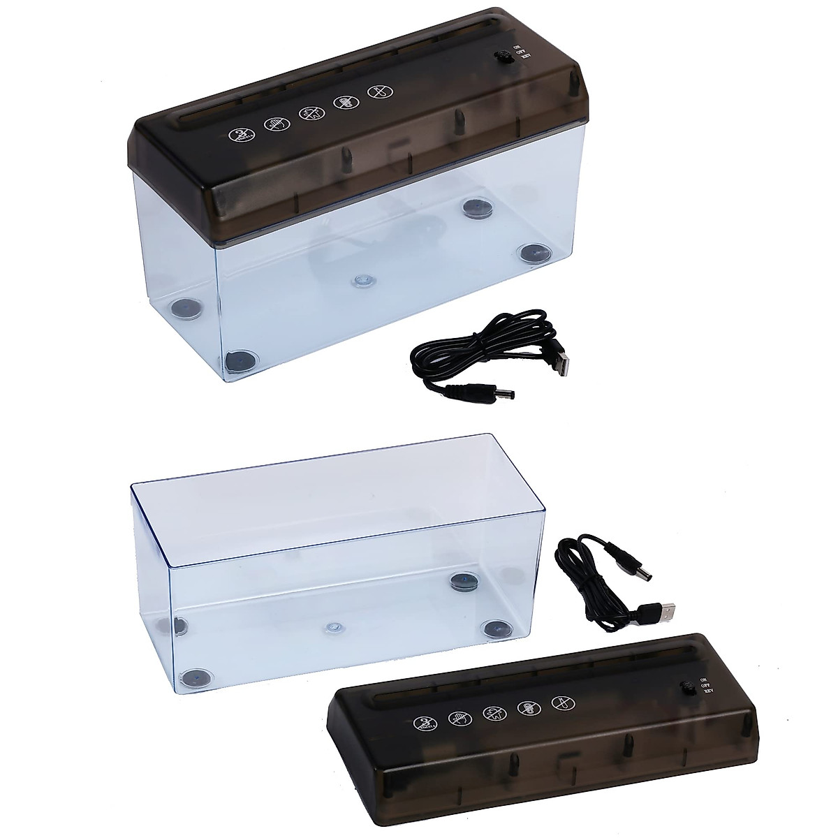 Portable Mini Paper Shredder, USB Auto A4 Paper Shredder Document Cutter Strip Cutting Machine Office Stationery Black