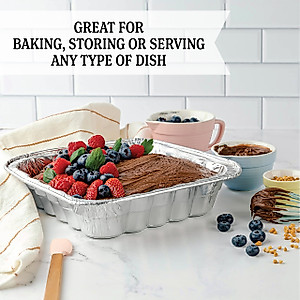 PLASTICPRO Disposable 10'' X 10'' X 3'' Inch Square Aluminum Tin Foil Baking Pans Bakeware - Cookware Perfect for Baking Cakes, Breads, Brownies, Bread, Meatloaf, Lasagna, Pack of 10