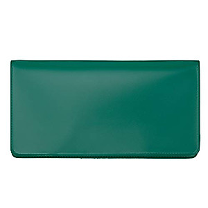 Forest Green Vinyl Checkbook Cover, Top Tear Personal Vinyl Checkbook Cover