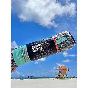 Facesoft Yoga Towel - Infused with Activated Charcoal to Detoxify and Sweat - Made with Eco-Friendly Aqua-Cotton Yarn - Biodegradable and Sustainable - All Ages