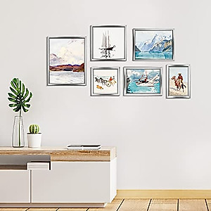 LaVie Home 5x7 Picture Frames (2 Pack, Silver) Simple Designed Photo Frame with High Definition Glass for Wall Mount & Table Top Display, Set of 2 Classic Collection