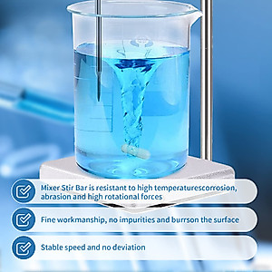 VARWANEO Stir Bars 5 Pcs 6 x 10mm(0.4 inch) PTFE Magnetic Stirrer Mixer Stir Bar,White Color,Laboratory Bar,Stir Plate Bar