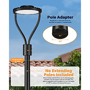 LED Post Top Light 150W, LED Circular Area Light 21000Lm 5000K LED Parking Lot Light, Outdoor Pole Lights Fixture for Garden Yard Street Lighting