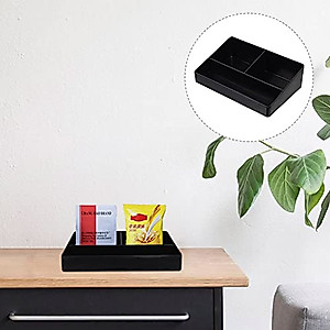 BESTonZON Coffee Bag Box Office Plastic Tea Bag Organizer Desktop Seasoning Packet Holder Sugar Bag Container for Countertop Cabinet Coffee Bar (Black)