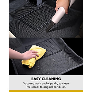 3D MAXpider Custom Fit Kagu Floor Mat (Black) Compatible with Ford F-150 Supercrew 2015-2024 (w/ Bucket Seats, No Underseat Storage) - Full Set