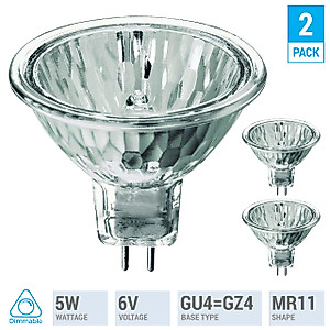 KOR (Pack of 2) MR11 6 Volt Precision Halogen Reflector Fiber Optic Light Bulb 6V (5)