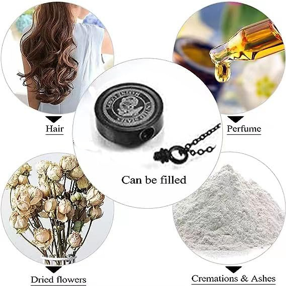 MEMORIALU Black MARINE CORPS Urn Necklace For Ashes Stainless Steel Memorial Pendant Cremation Jewelry for Men Women