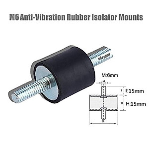 Yosoo M6 Rubber Mounts Shock Absorbers Anti Vibration Silentblock Car Boat Bobbins, Pack of 4 (M6 20x15mm)