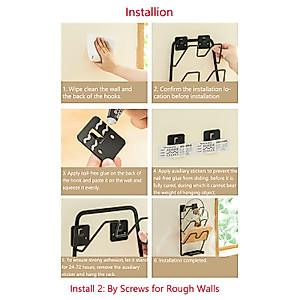 Poeland 3 Section Wall Mounted Pot Lid Holder, Door Mounted Pot Cover Rack, Pot Lids Storage Organizer for Kitchen Cabinet