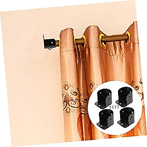 Cabilock 8 Pcs Closet Flange Code Curtain Accessories Shelves Brackets Shower Rod Holder Shower Rod Support Curtain Rod Hanging Brackets Shower Curtain Pole Socket U Shape Shelf Support