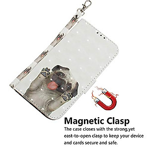 Asdsinfor Compatible with Redmi Note 9S Case 3D Wallet Case Credit Cards Slot with Stand for PU Leather Shockproof Magnetic Compatible with Xiaomi Redmi Note 9 Pro/Note 9 Pro Max Happy Dog TX-3D