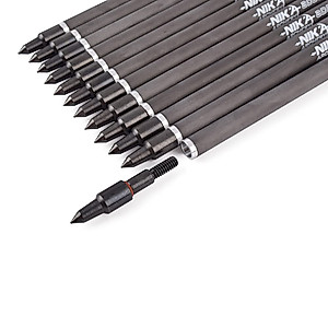 ELONG OUTDOOR 7.5" inch R9 Crossbow Bolts Carbon Arrows 2" Red Vanes with 100grain tips for Hunting Shooting Targeting