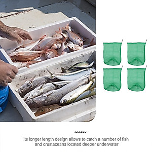 4pcs Fishing Net Bag Diving Fish Net Bag Fish Storage Bag Nylon Fishing Net Large Capacity Fish Net Portable Fishing Pouch Drawstring Fish Net Fish Catching Net Fish Catcher Net