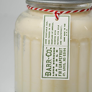 Barr-Co. Fir & Grapefruit Apothecary Jar Candle, Bright Woody Citrus, 100% Vegetable & Soy Wax Candles for Home, 120-Hour Burn Time, Clean Burning Candles, 20 oz