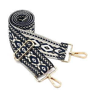 Wide Shoulder Strap Adjustable Replacement Belt Guitar Style Crossbody Bag Handbag Strap Multicolor Canvas Straps(Wide:2in)(Color19)