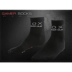 Gamer Socks, Cool Gifts, Fun Socks for Teens, Gaming Presents, Graphic Socks for Teens (Red Respawn)