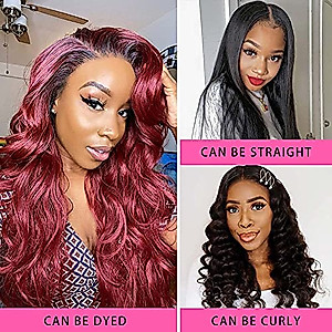 SHUQISH Lace Front Wigs Human Hair Wigs For Black Women Glueless Body Wave 4x4 Lace Closure Wigs Human Hair 150% Density Brazilian Virgin Hair Pre Plucked With Baby Hair Natural Color (22 Inch)