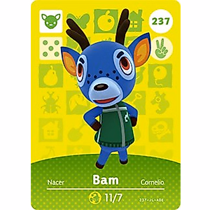 Bam - Nintendo Animal Crossing Happy Home Designer Amiibo Card - 237