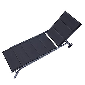 MengkOutdoor 2-Pcs Set Chaise Lounge Chairs, Five-Position Adjustable Metal Recliner， Black