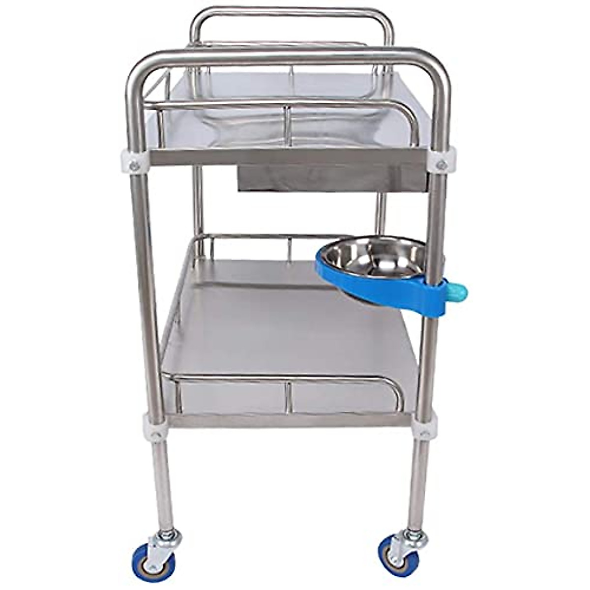Cart Trolley, Lab Clinic Serving Cart Trolley 2-Tier Medical Trolley Stainless Steel Treatment Trolley/Medical Laboratory Equipment Carts/Beauty Salon Tool Car，L50xW40xH86cm The Taste of Home