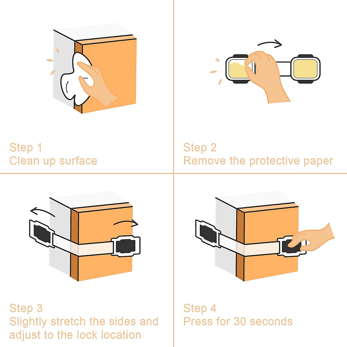 Child Safety Locks, Baby Proofing Cabinet Latches, Dual Button, Drawers, Cupboard, Extra Easy Install (2 Pack)